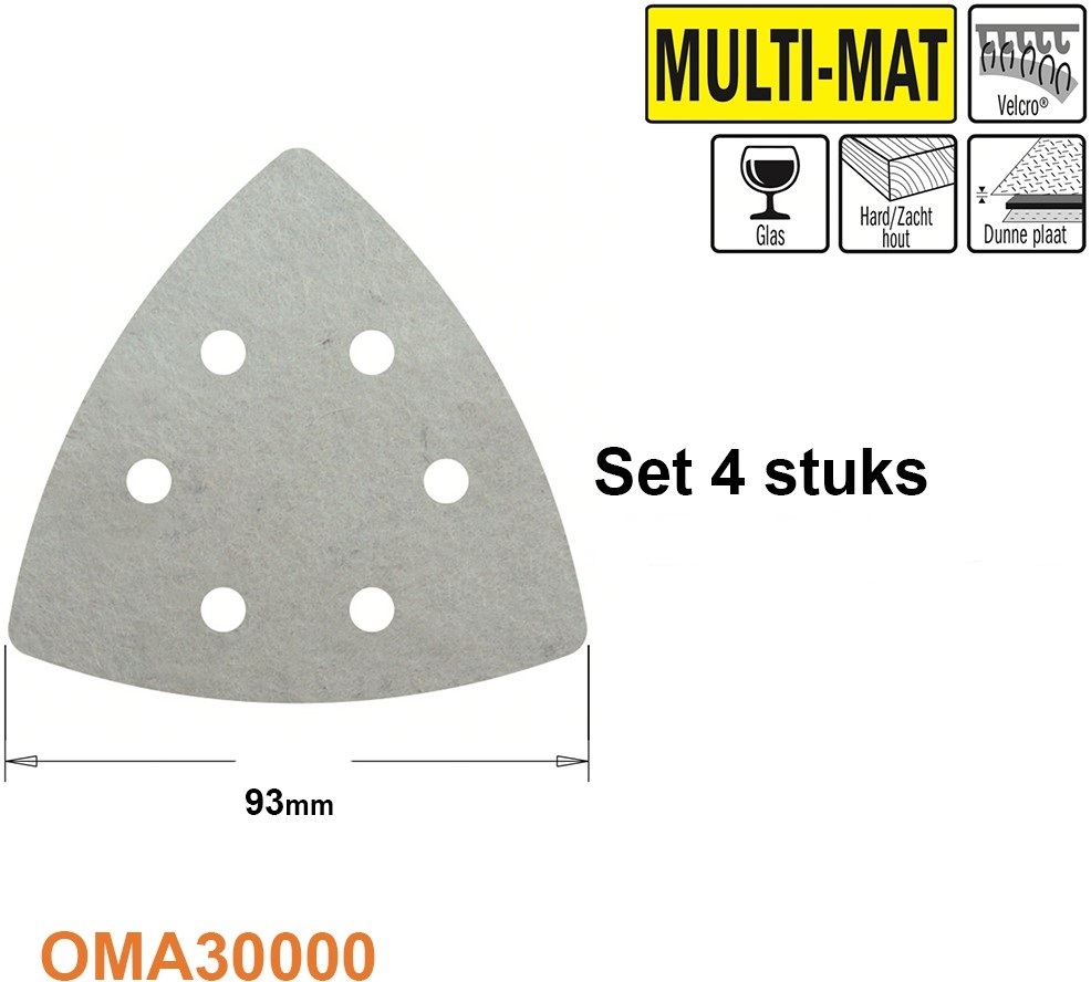 CMT OMA30000-x4 Gepolijsten schuurplaat met velcro-systeem 4 Stuks