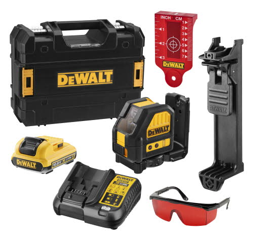 DeWalt DCE088D1R-QW Zelfnivellerende Kruislijnlaser Rode Straal 10,8V 2 ...