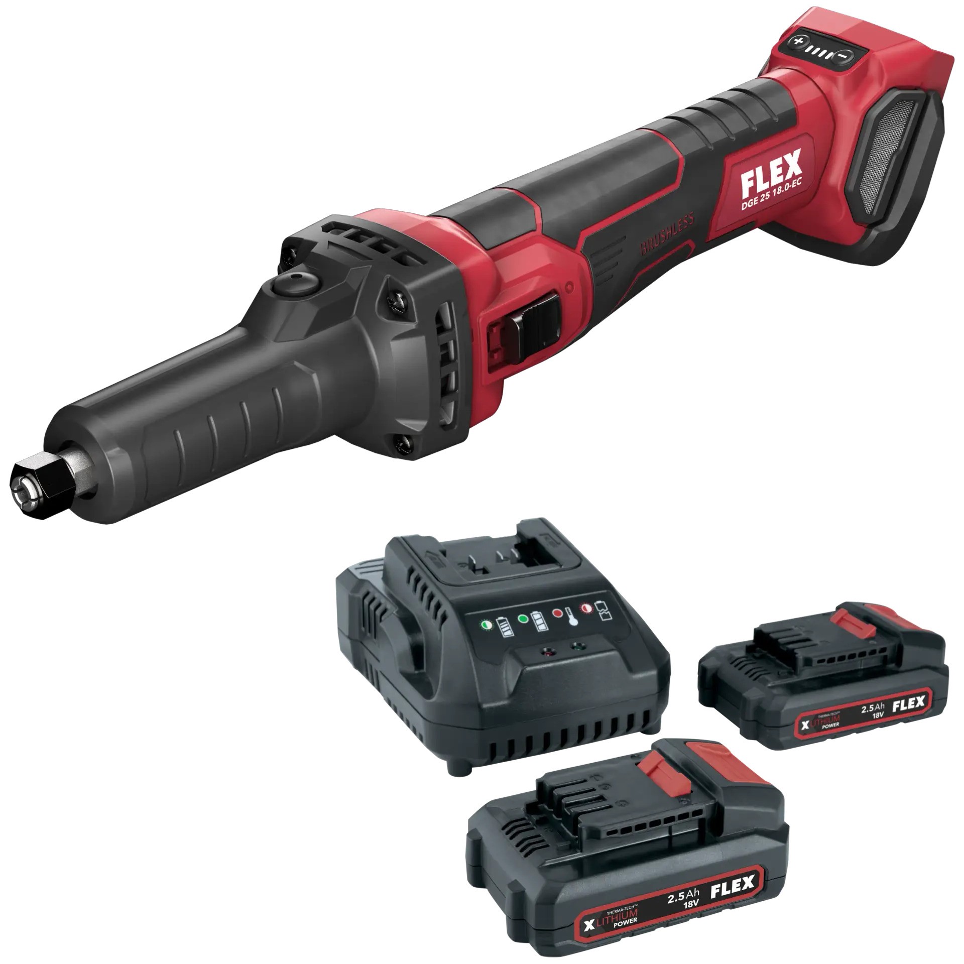 Flex-tools 534515 DGE 25 18.0-EC Accu Rechte slijpmachine 18V 2,5Ah Li ...