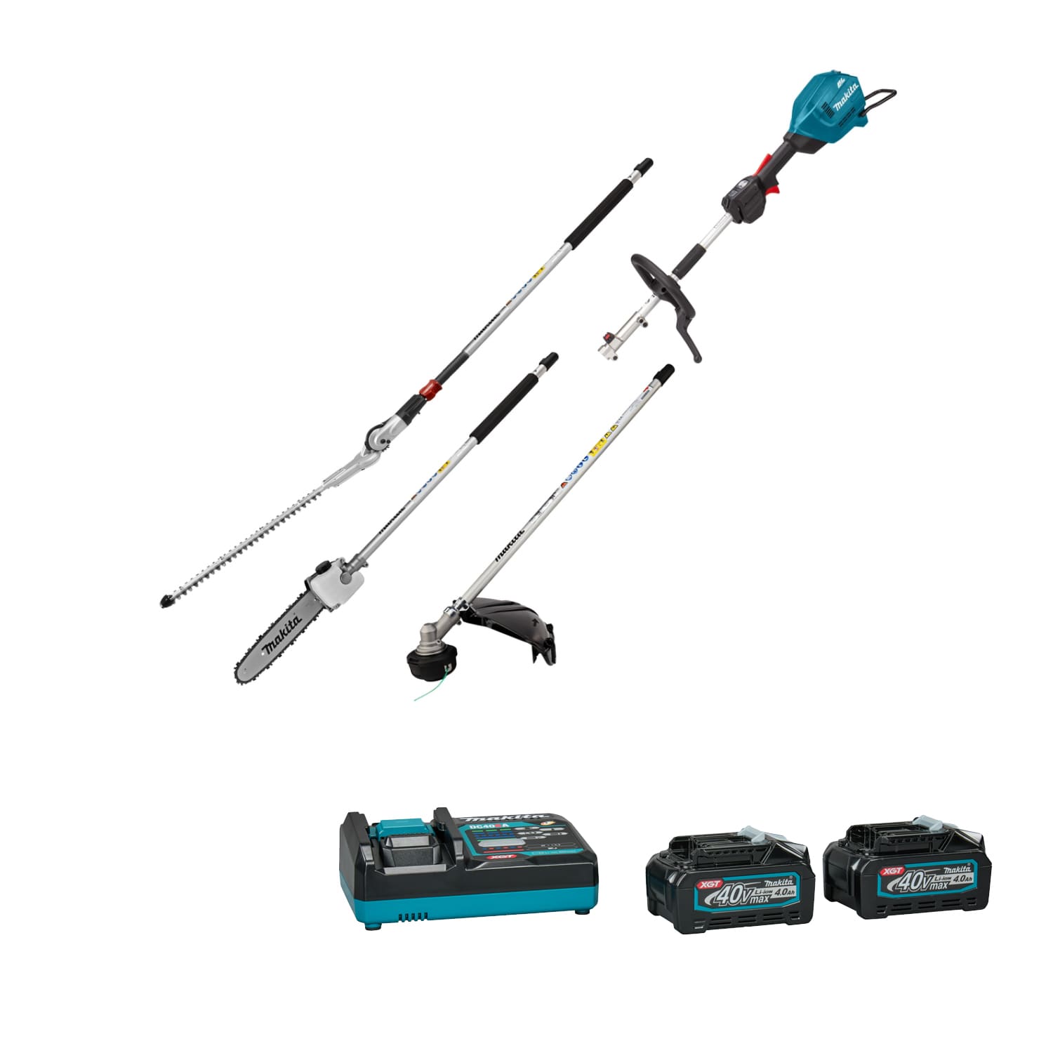 Makita UX01G14PSK4 Accu Combisysteem D-greep 40V Max + Heggenschaar + Kettingzaag + Bosmaaier ...